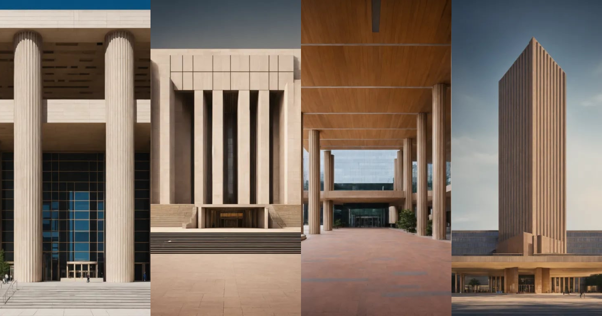 Lexica - Government center in minimalistic design, with front huge ...