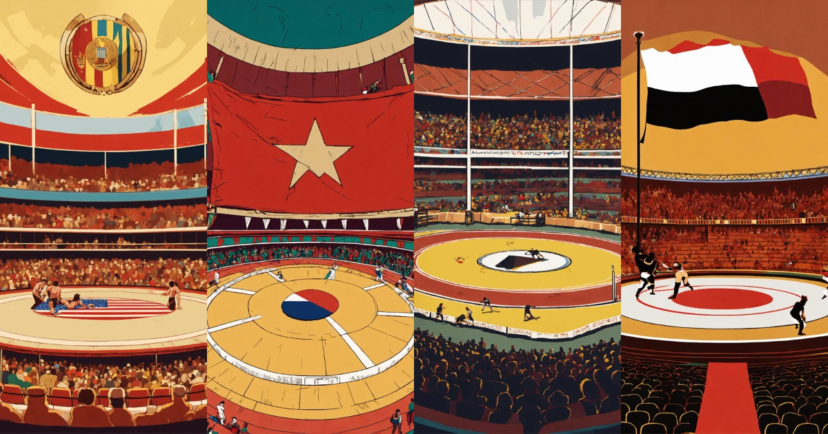 Lexica - A design that depicts a Greco-Roman wrestling ring with an ...