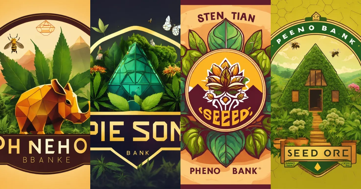 Lexica - Logo of a seed store with name PHENO BANK, Surreal, seed ...