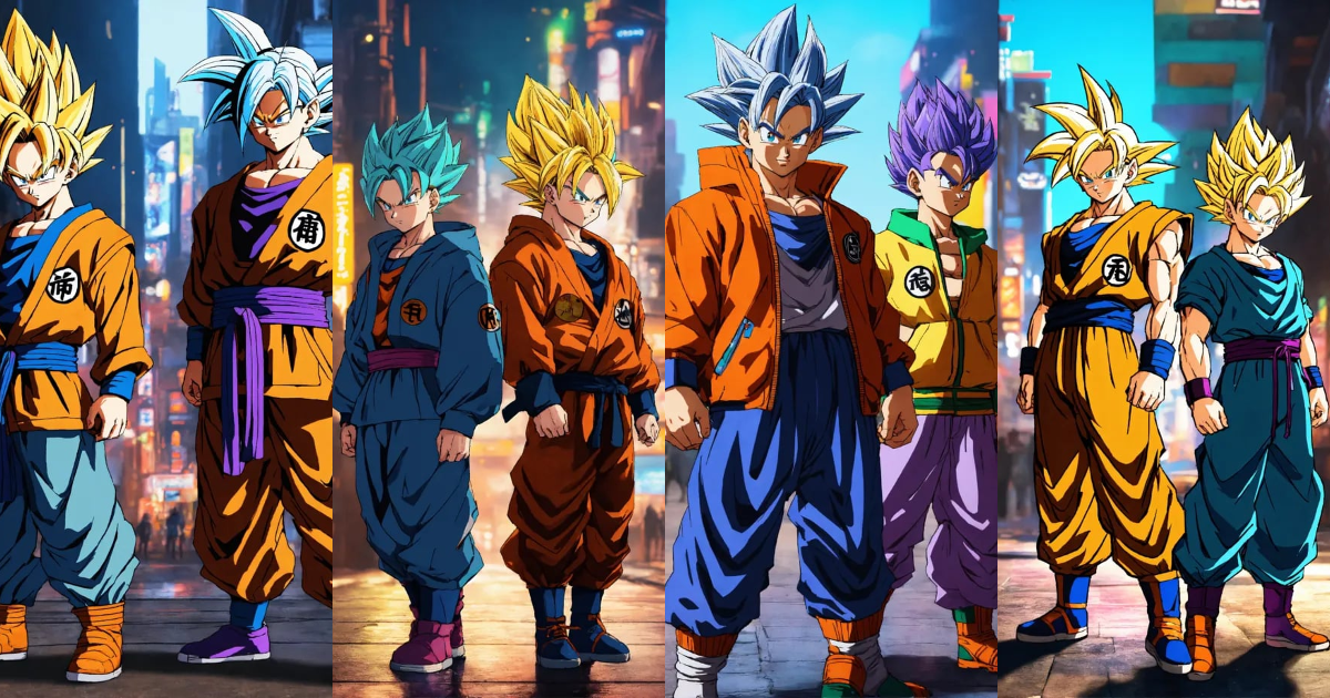 Lexica - Redesign Goten and Trunks as human-Saiyan mixes in the style ...