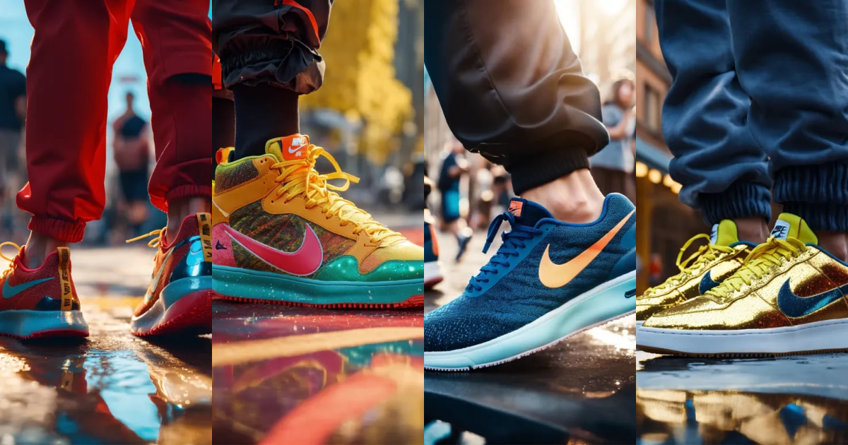 Lexica - 8k HDR photo People wearing Nike sneakers in a fashion show on ...