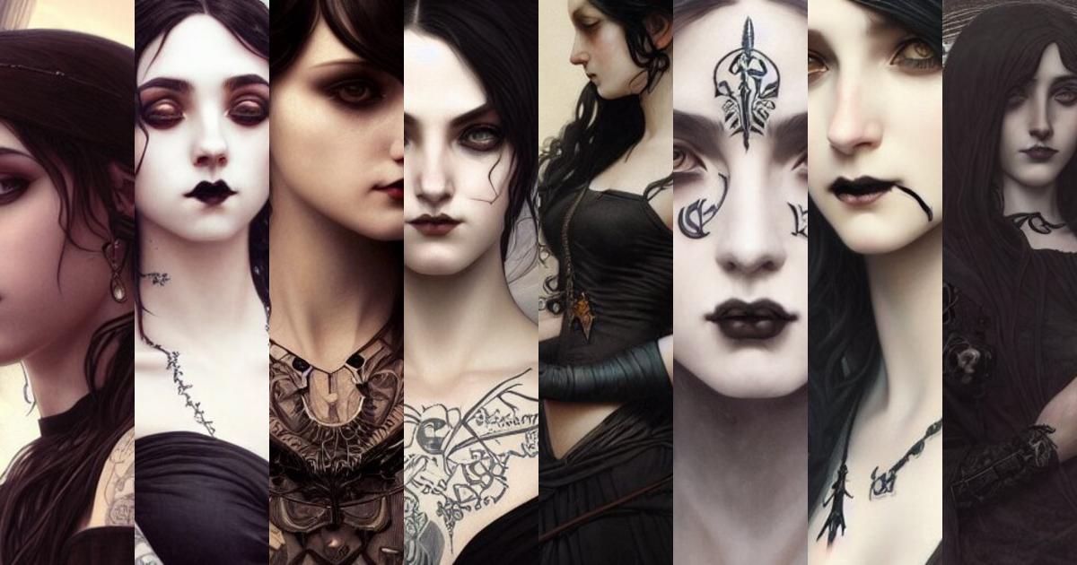 Lexica - Portrait of a sad goth girl with tattoo, intricate, elegant ...