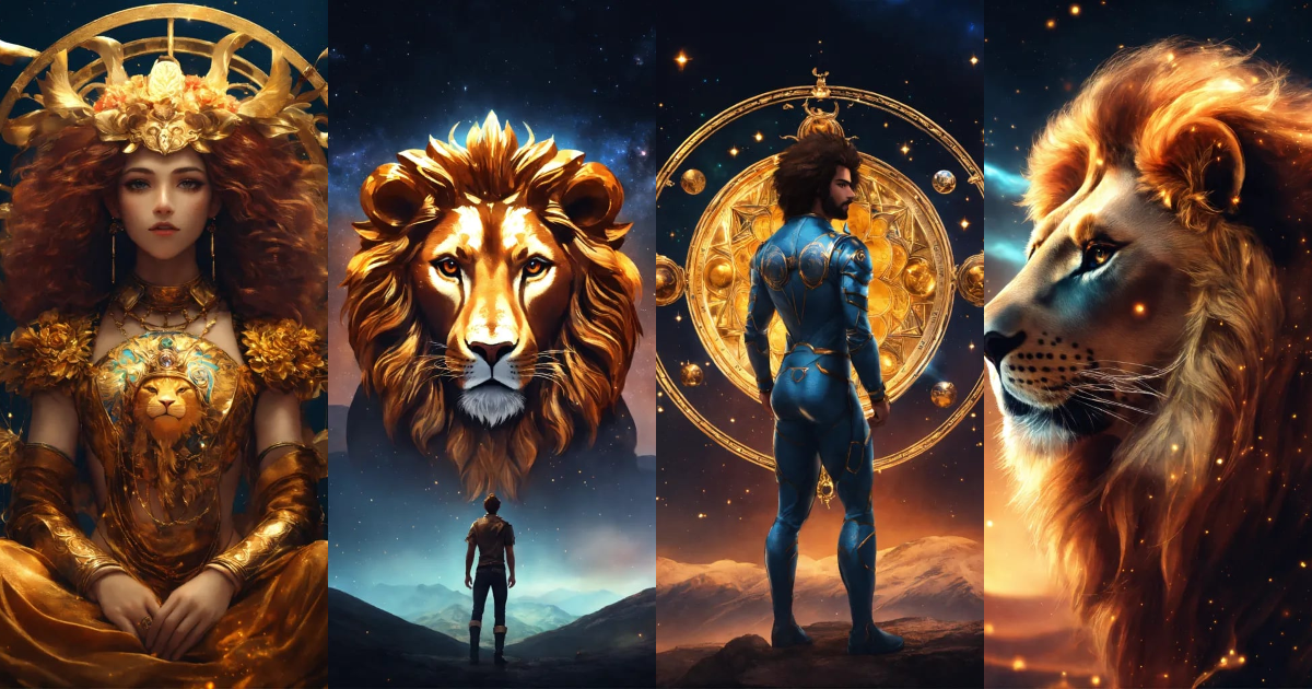 Lexica - A human, a Leo zodiac sign, facing camera, astrology, 8k