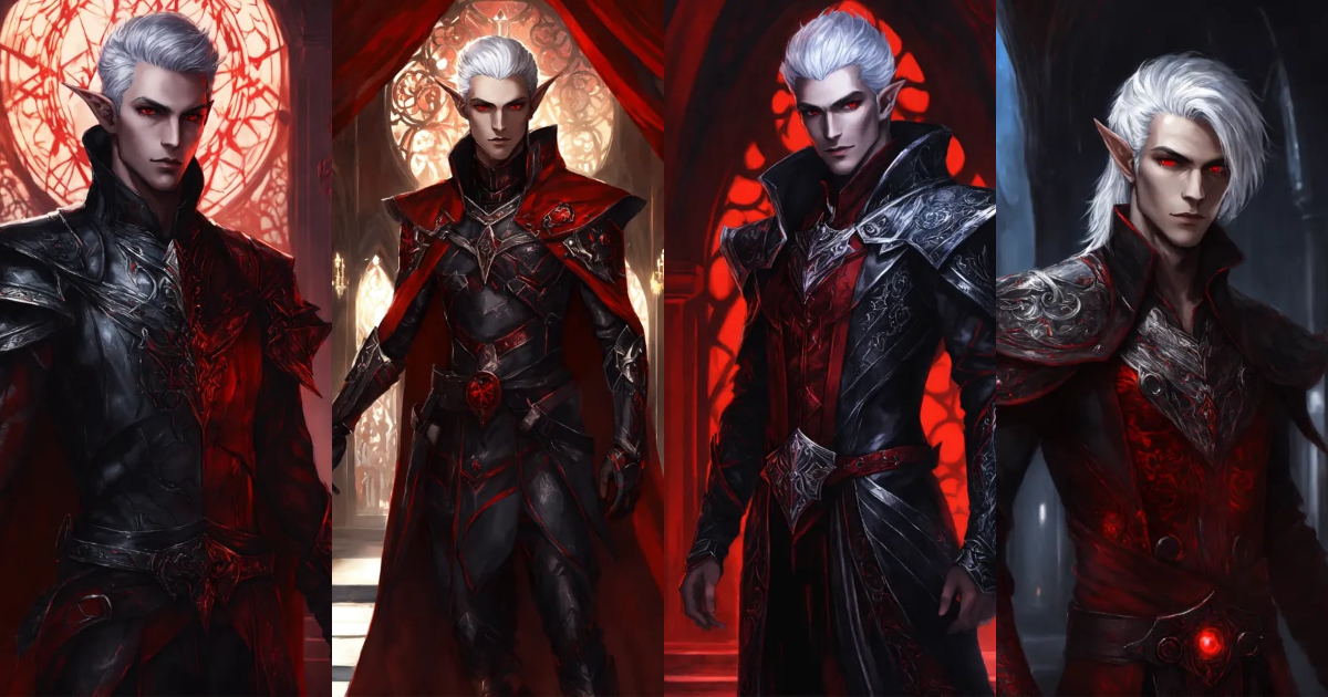 Lexica - Drawing of a dark elf, royalty, sci fi, black and crimson ...