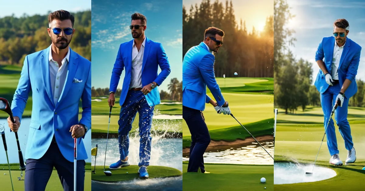 Lexica - 4k hd ultra realistic cool man blue blazer, sunglasses ...