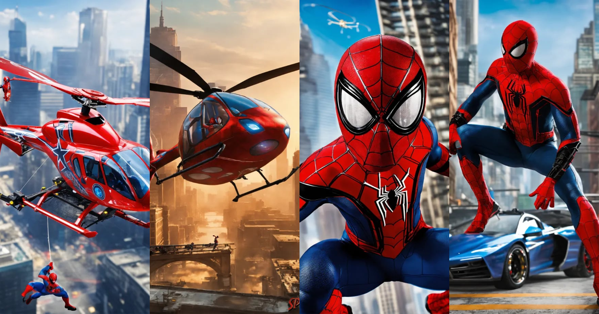 Lexica - Design a high-tech helicopter for Spider-Man that is agile and ...