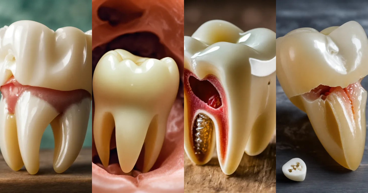 Lexica - The wisdom tooth is photographed from above and against a ...