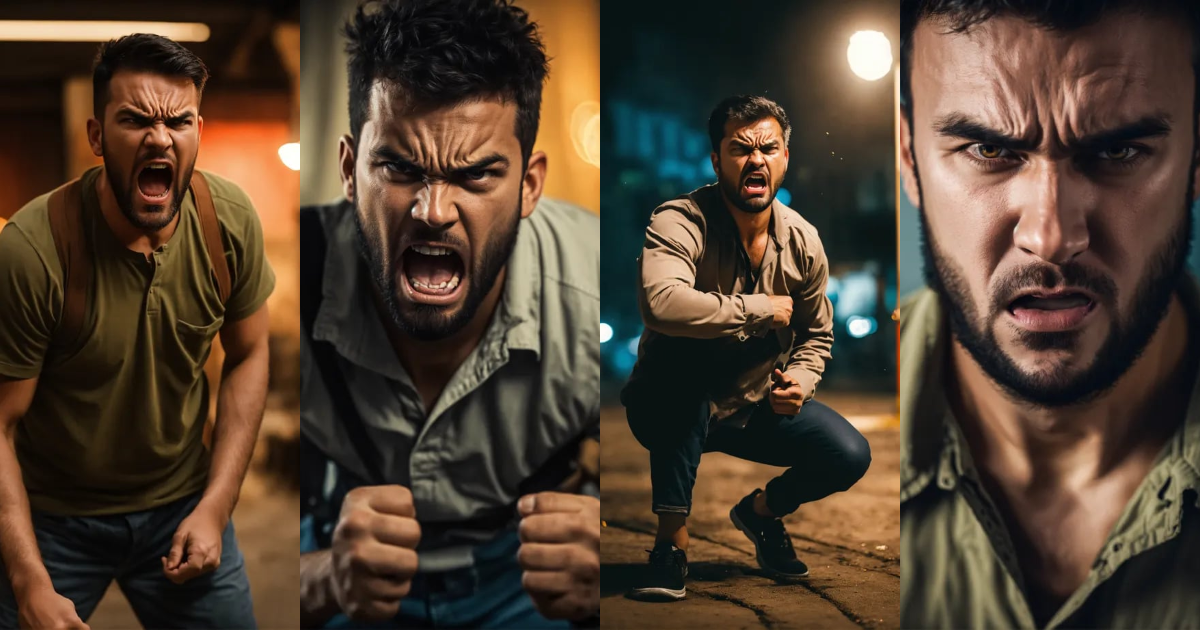 Lexica - Man in angry mood trying to attack