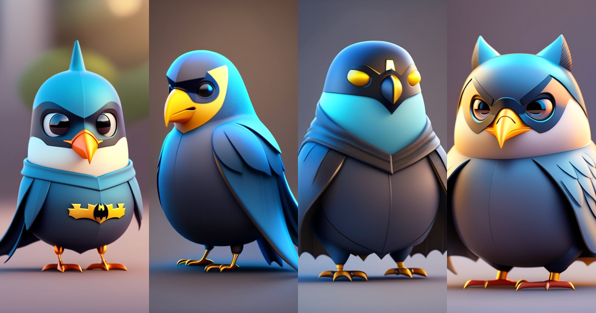 Lexica - Small and chubby bird, disguised as batman, humanized, very ...