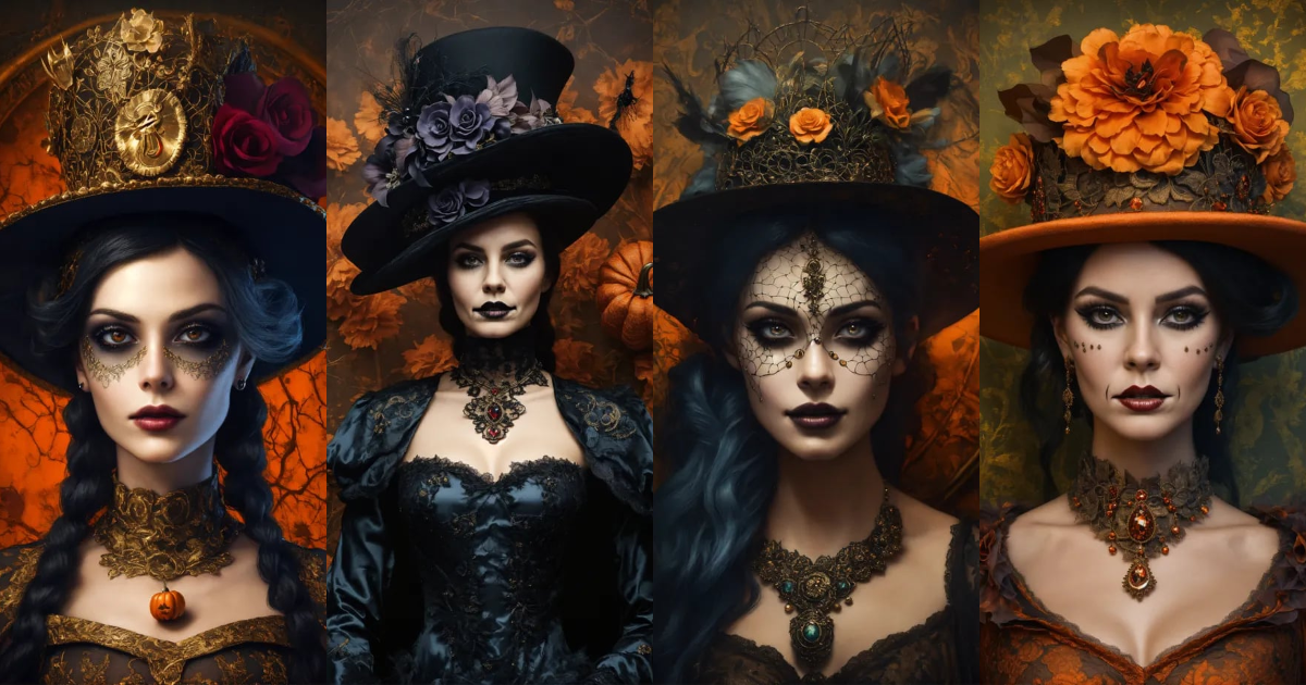 Lexica - Beautiful Spooky version of a 25 year old queen of Halloween ...
