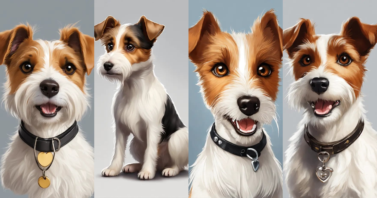 Lexica - Cute realistic cartoon parson russell terrier dog, with a ...