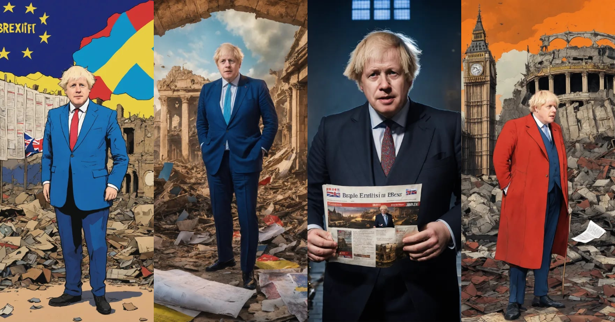 Lexica - Boris Johnson with typical englisch ruler clothes in Front of ...
