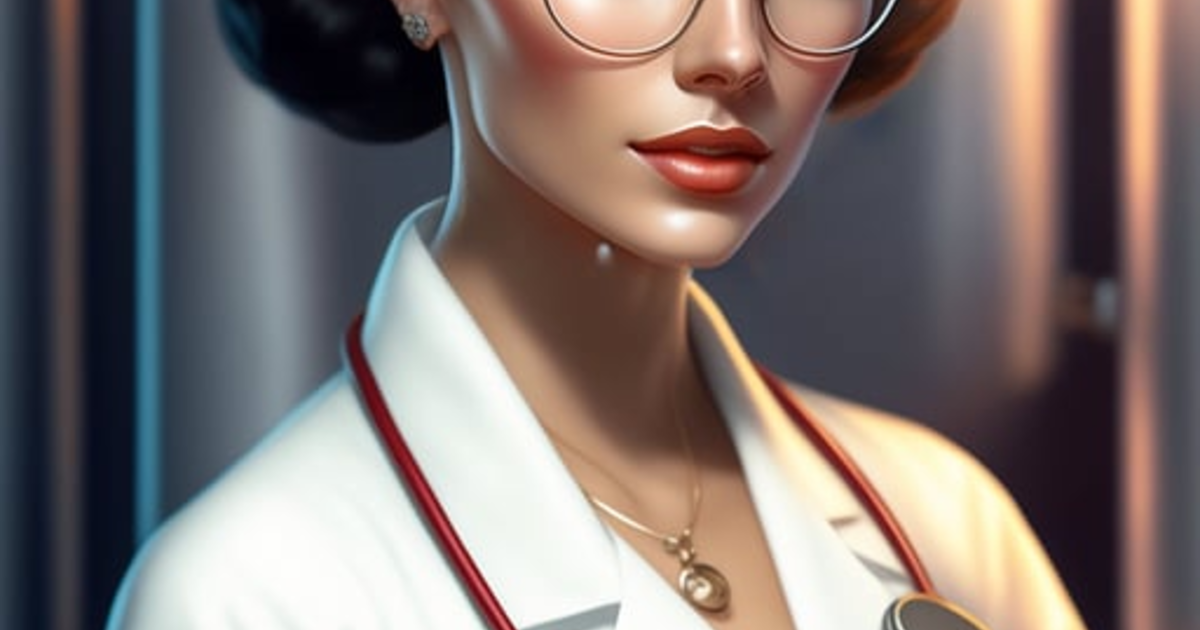 Lexica - Beautiful brunette girl with short white hair, wearing lab ...