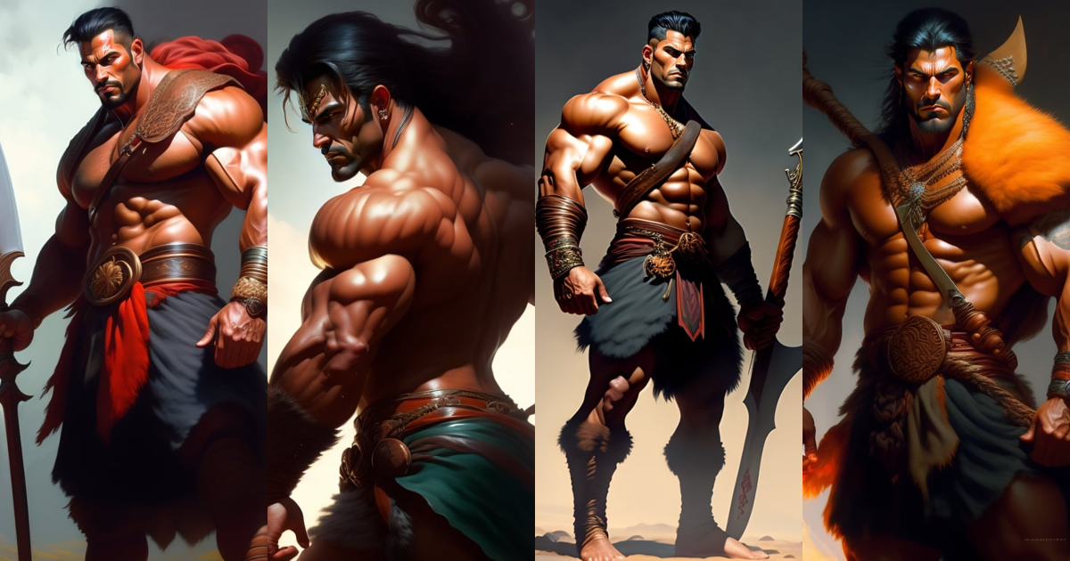 Lexica - Berserker full body portrait, d&d style, axe, man, muscles ...