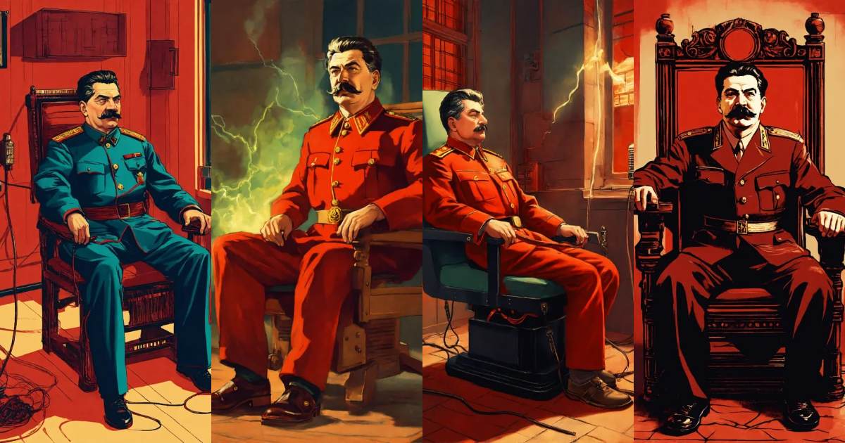 Lexica - Illustration Stalin in the electric chair