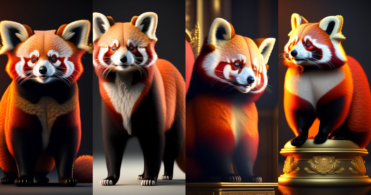 Lexica - A cartoonish red panda in a royal mantle , full body ...