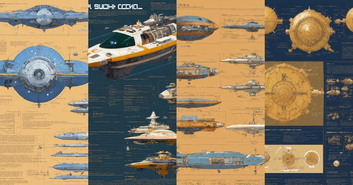Lexica - Sketches blueprint of futuristic sci fi, warp engine, warp ...