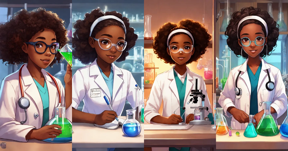 Lexica - Make me Cartoon of a very Young looking little 10 yr African ...