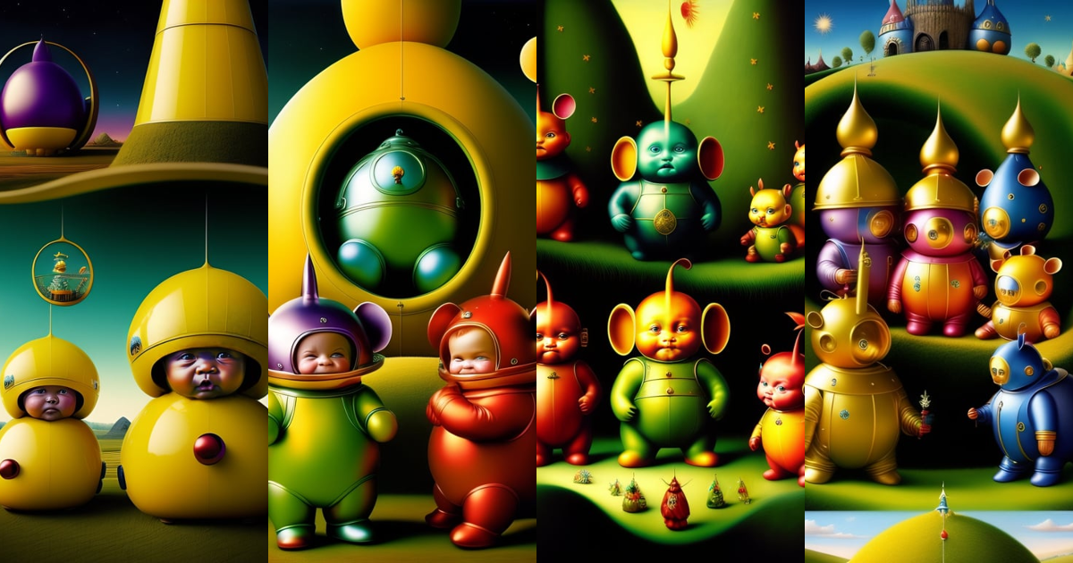 Lexica - The teletubbies as imagined by Hieronymus Bosch, gothic, ultra ...