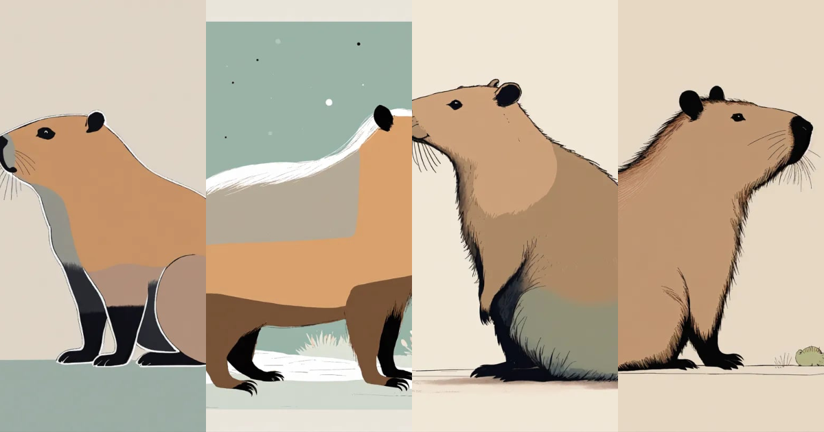 Lexica - A cute minimalistic simple capybara side profile, in the style ...