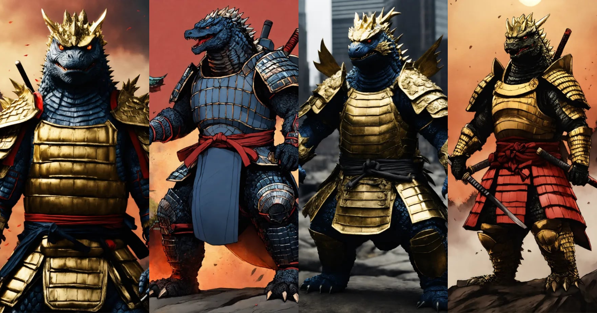 Lexica - GOdzilla wearing samurai armor