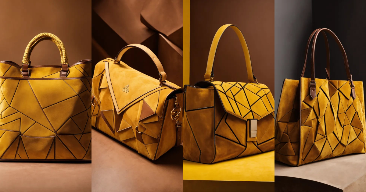 Lexica - Innovative yellow suede luxury bag, vintage inspiration, new ...