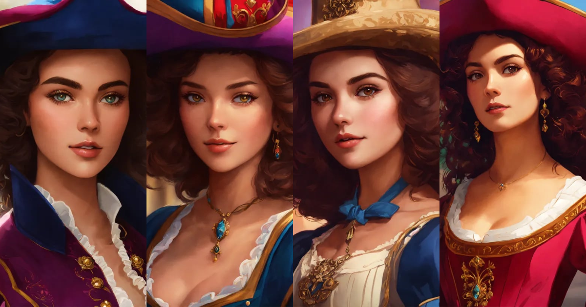 Lexica - Milady from the movie The Three Musketeers, cartoon oil paint ...