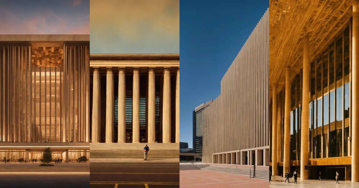 Lexica - Government center in contemporary design, with front huge ...