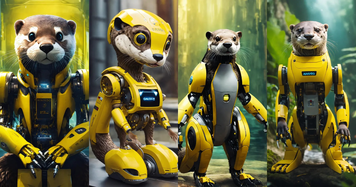Lexica - A otter with Yellow robotic arms