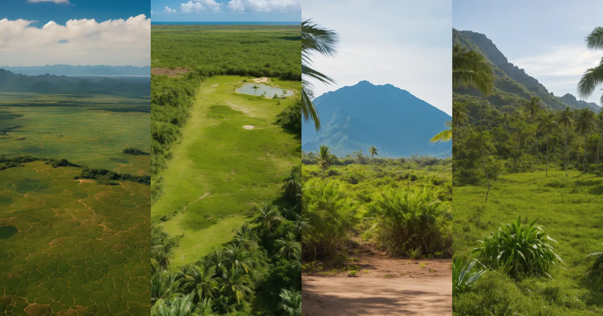 Lexica - BIG EMPTY SITE LANDSCAPE FLAT TOPOGRAPHY TROPICA VEGETATION ...