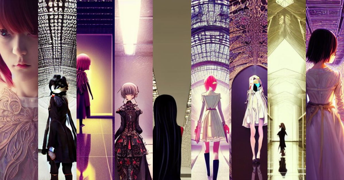 Lexica - Beautiful girl in intricate clothing walking through a hallway ...