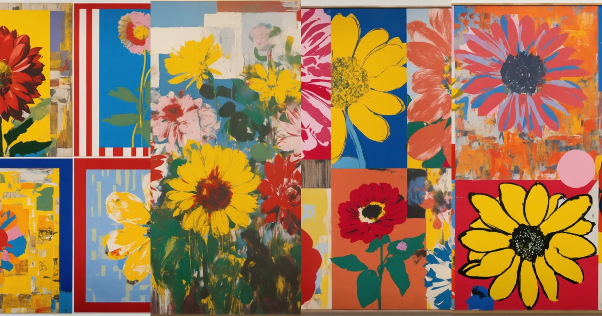 Lexica - Un flower pop art in style Robert Rauschenberg (1925-2008 ...