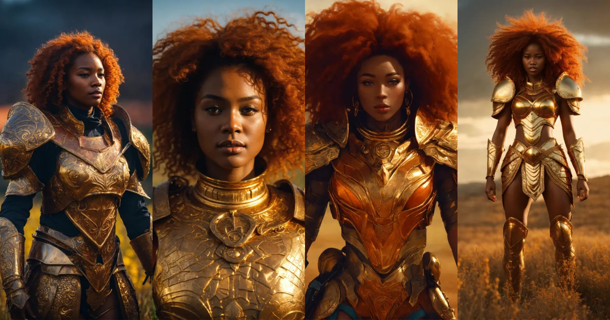 Lexica - Pretty human looking alien with very dark orange skin, huge ...