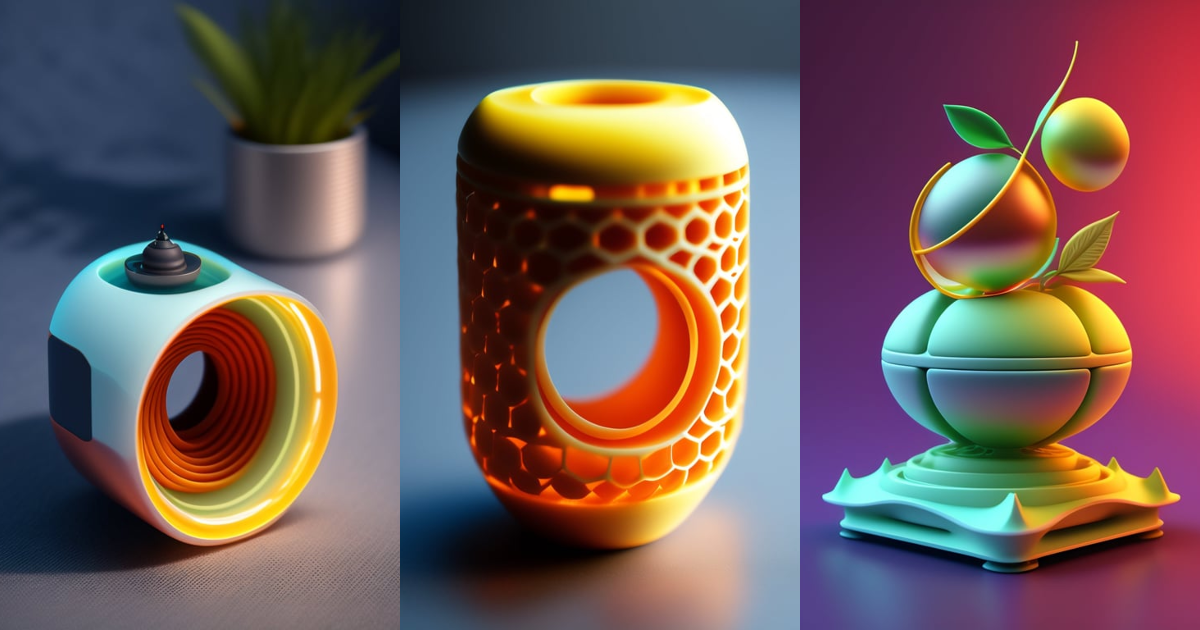 Lexica - A 3d printing object product example, professional photos