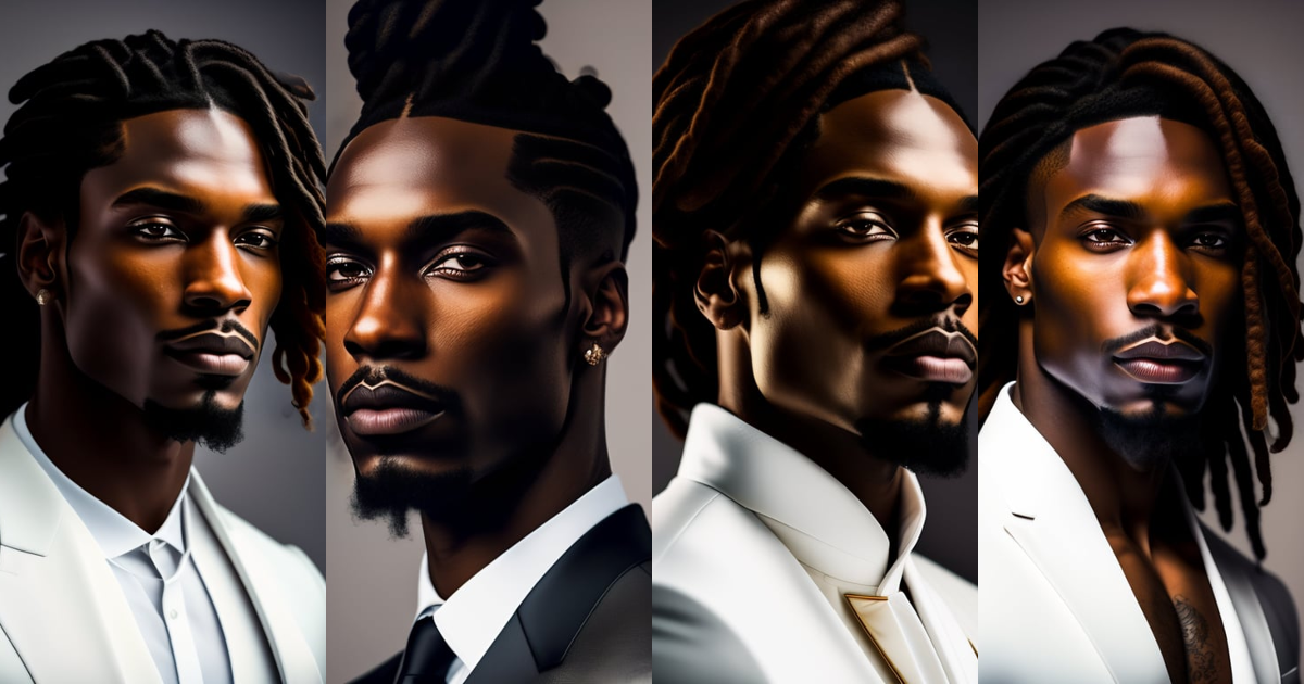 Lexica - A beautiful and mysterious melanated man with locs no blur ...