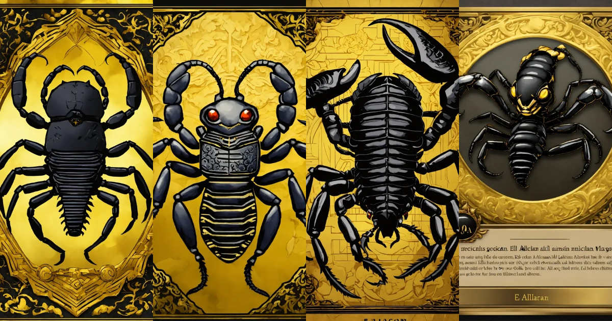 Lexica - A black scorpion, based on the card "el alacran" of the ...