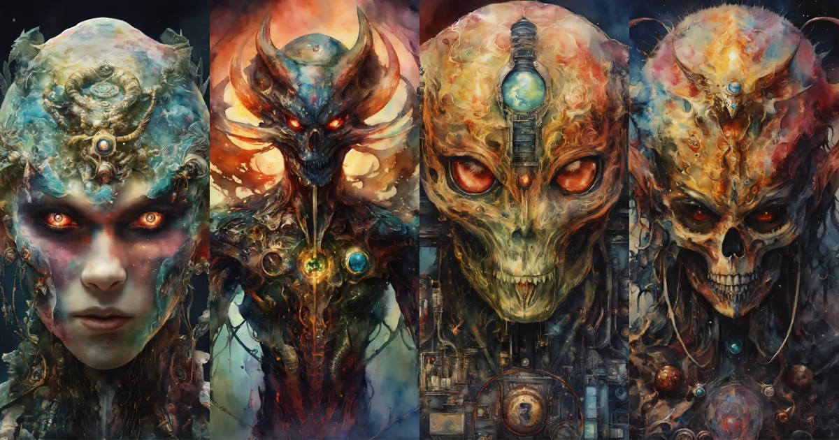 Lexica - Unbelievable watercolor demonpede, incredibly imaginative and ...