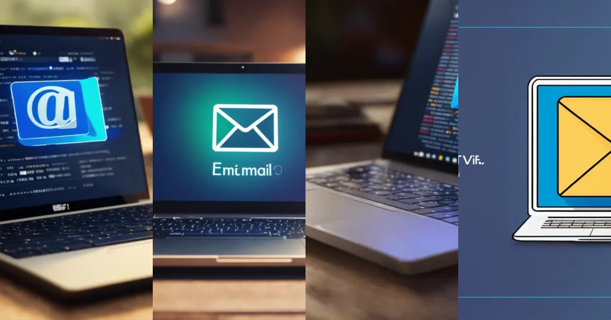 Lexica - Email address on laptop illustration front view