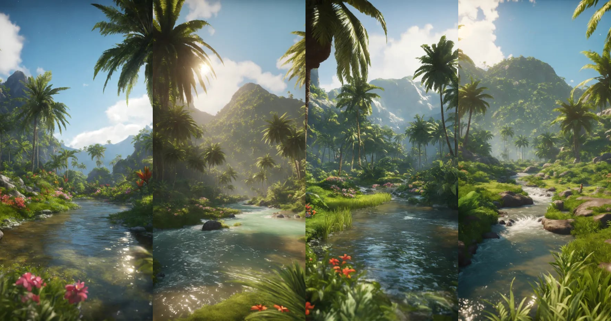 Lexica - Massive open tropical landscape, alien palm trees, tropical ...