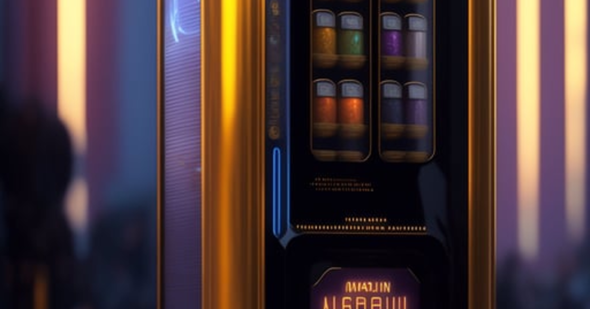 Lexica - Alien tech vending machine with magic potions inside, highly ...