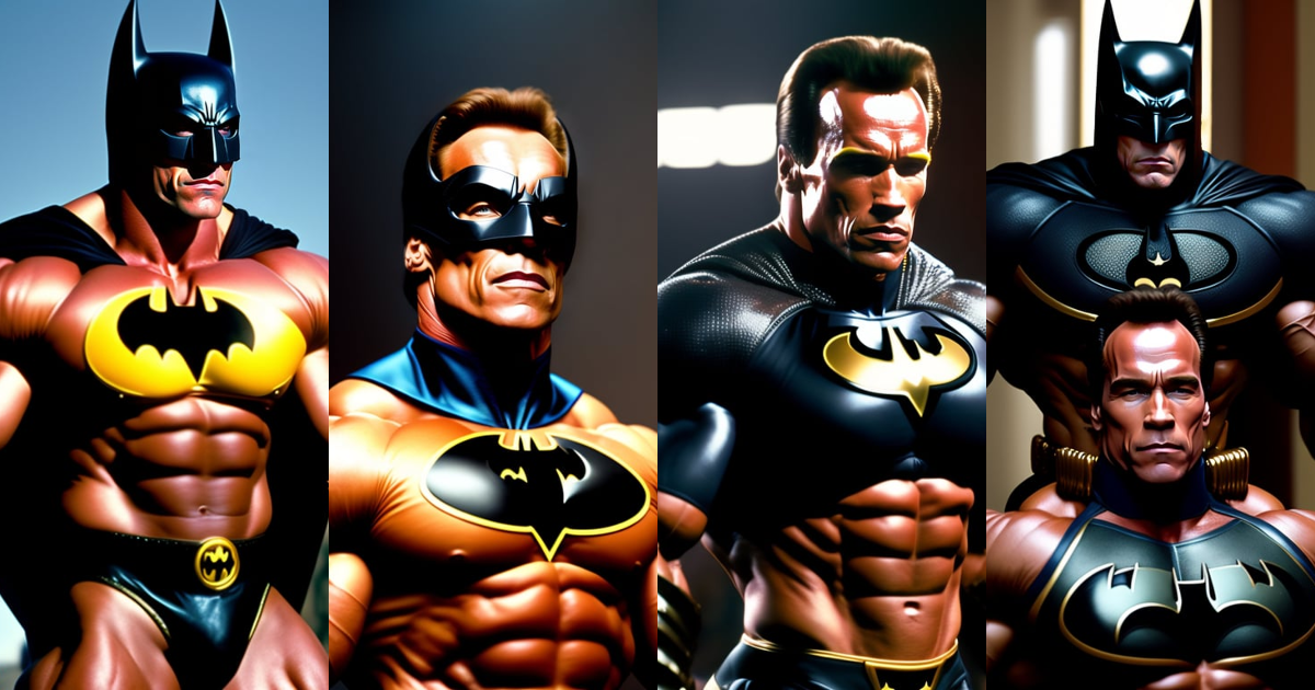 Lexica - Bodybuilder arnold schwarzenegger as a batman