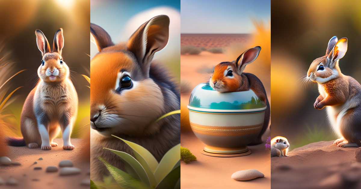 Lexica - In a selfless act, the rabbit shared the oasis' location with ...