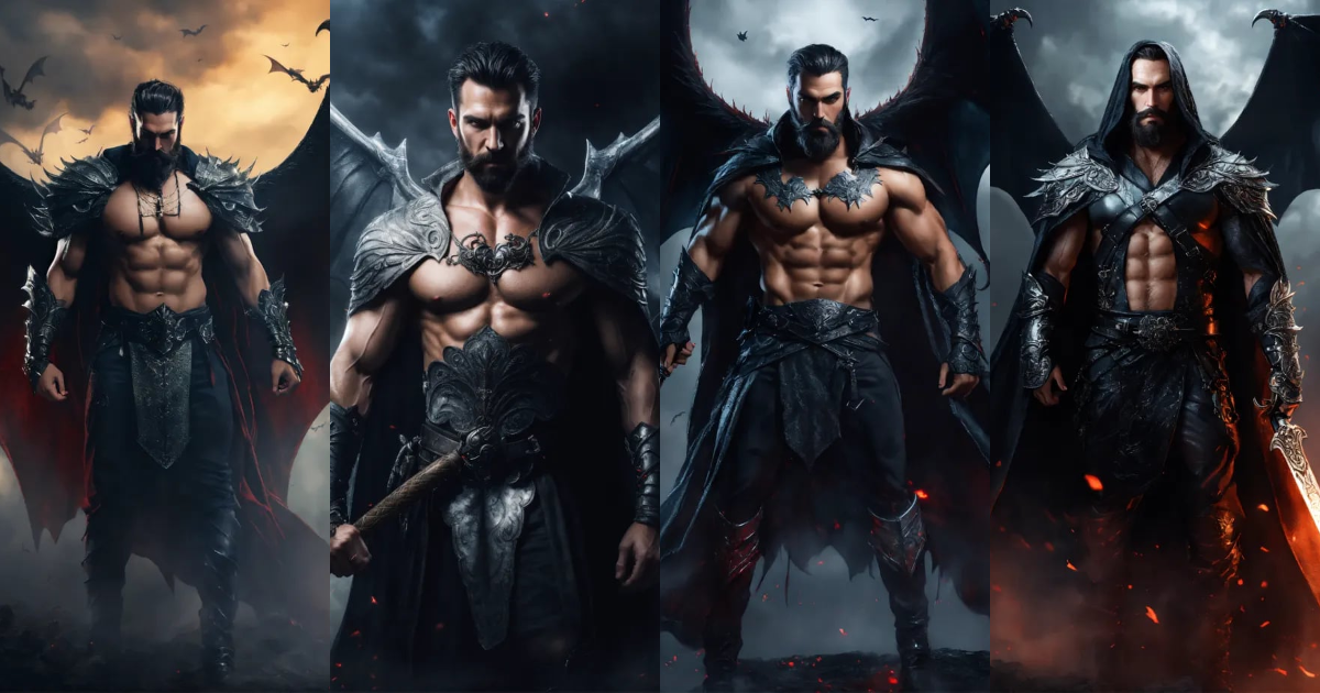 Lexica - Full body strong muscular evil vampire man with beard ...