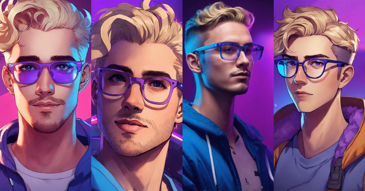 Lexica - A male gaming streamer, blonde hair, clean shaved, short wavy ...