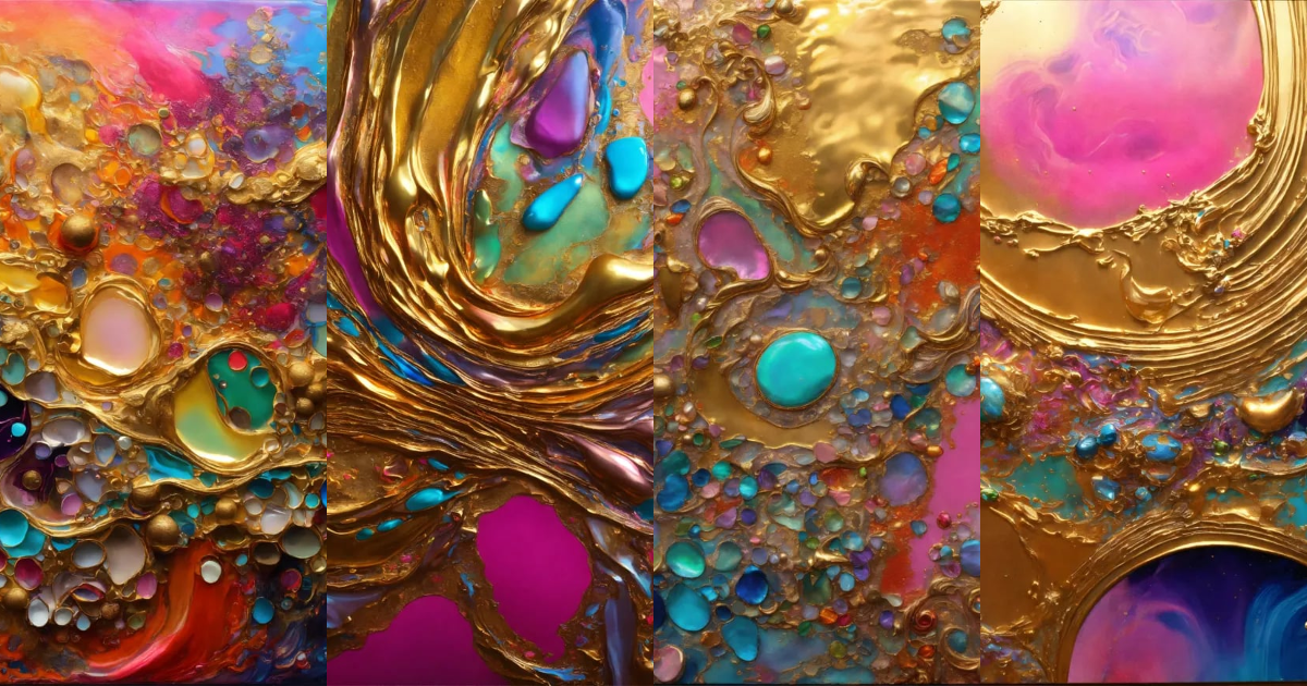 Lexica - Colorful abstract painting oil and water complex complicated ...