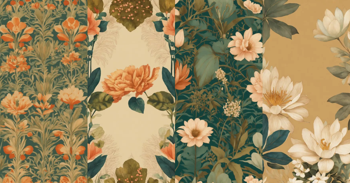 Lexica - Botanical vintage surreal pattern, petite embellishments ...