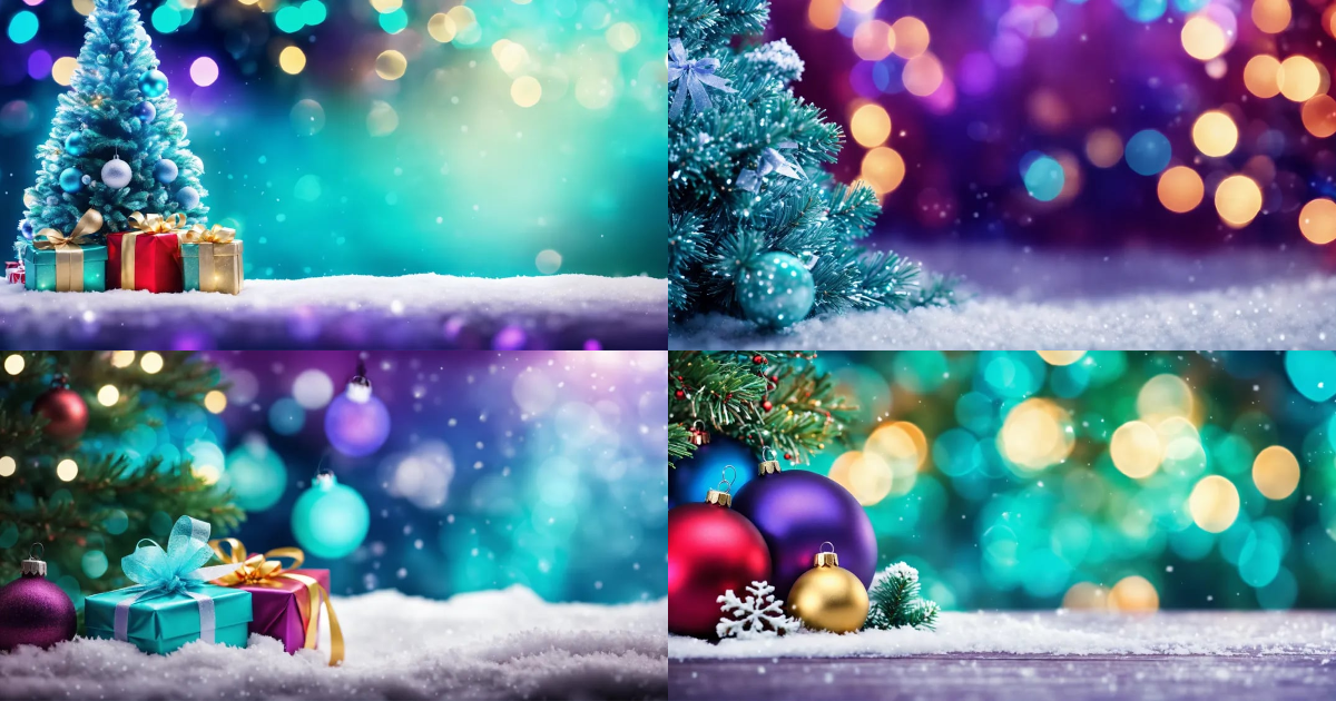 Lexica - Create an a photo realistic turquoise christmas background ...