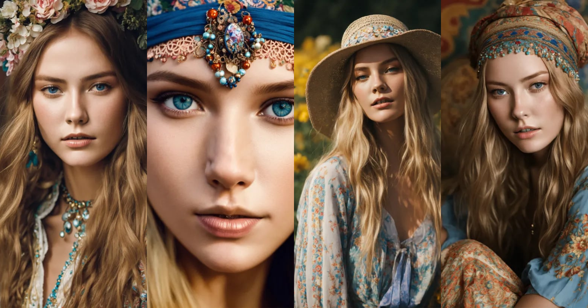 Lexica - A Swedish girl bohemian fashion model with fair porcelain skin.