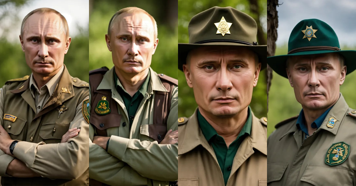 Lexica - Scared man, park ranger, FRONT VIEW, casual clothes, arms ...