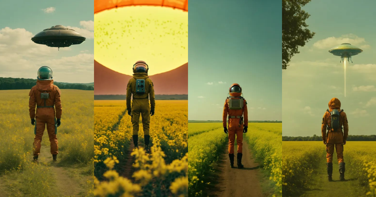 Lexica - A photographic film still of the alien from 'Paul' in a vast ...